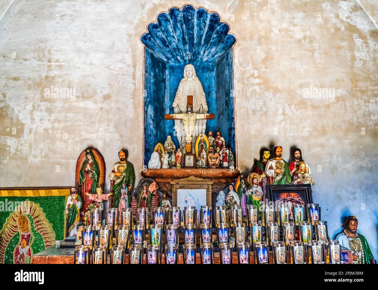 San Xavier del Bac Mission, Tucson, Arizona. Founded 1692 Stock Photo ...