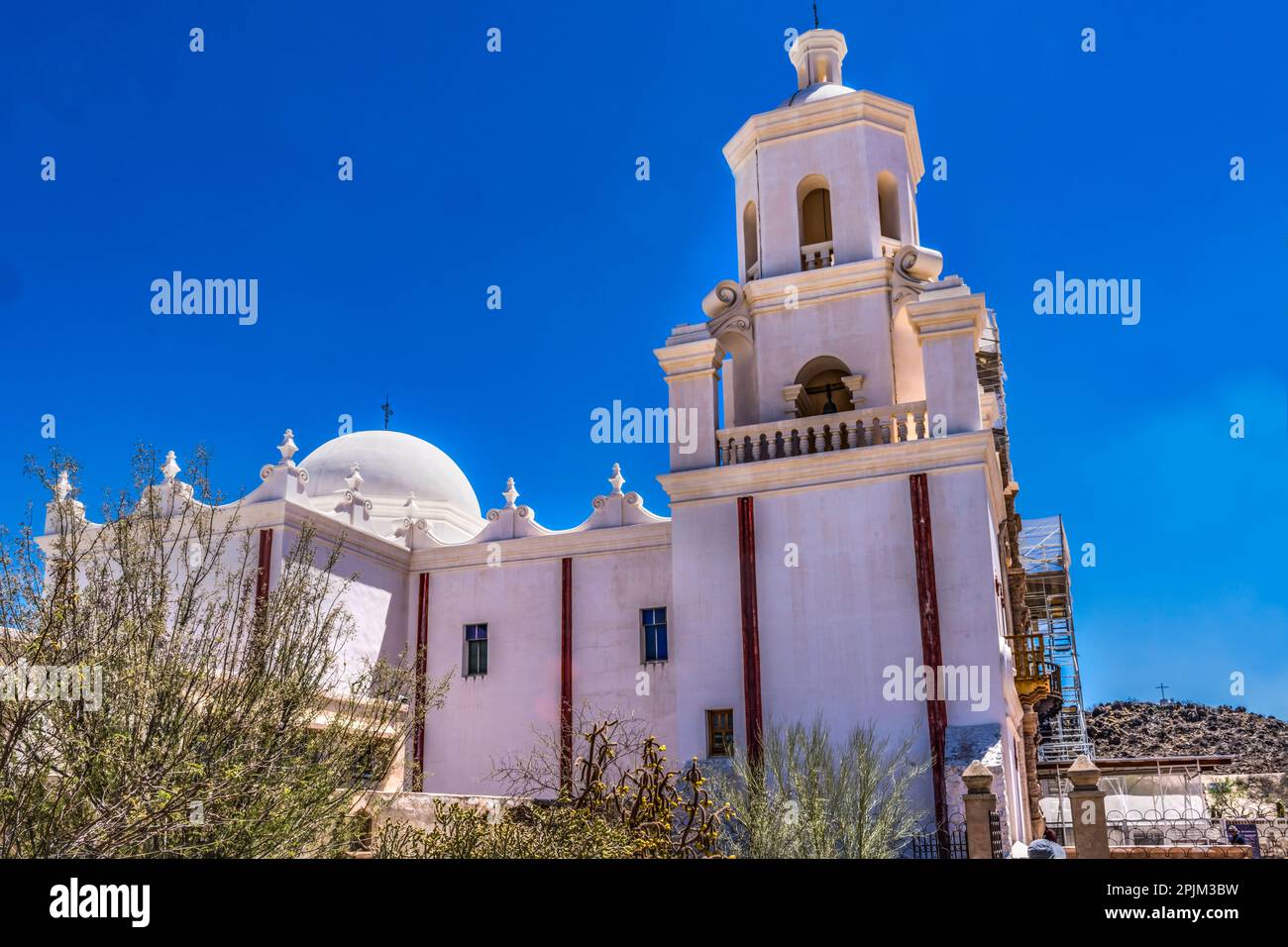 Towers, San Xavier del Bac Mission, Tucson, Arizona. Founded 1692 ...