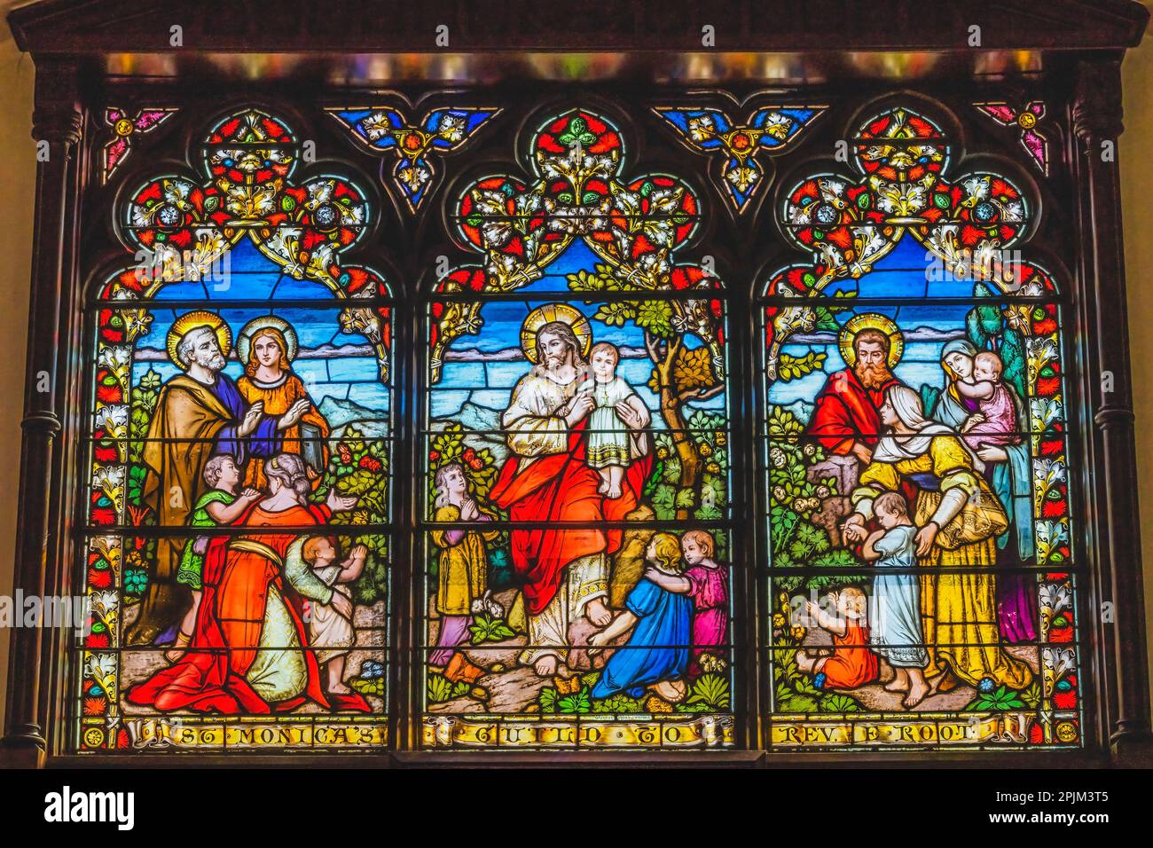 Jesus Christ with children stained glass, Trinity Parish Church, Saint ...