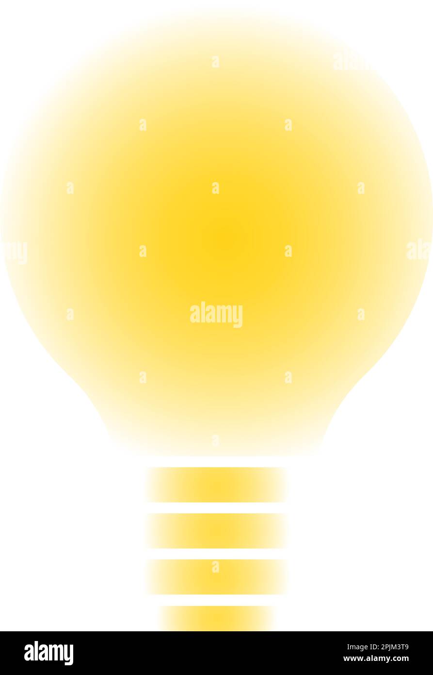 Yellow lamp icon on white isolated background. Light bulb symbol with ...