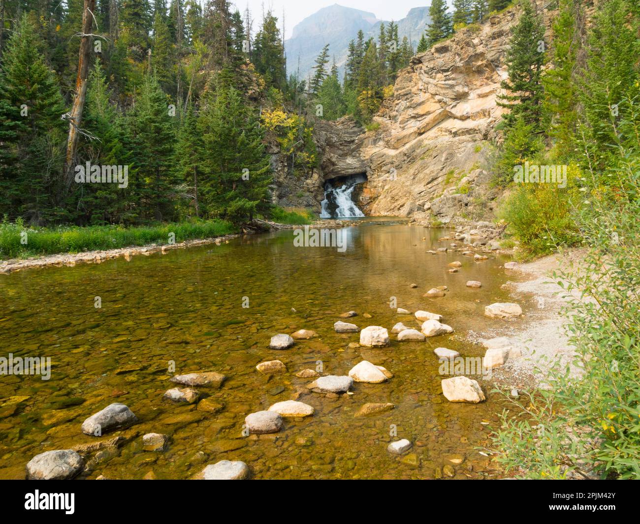Montana, Glacier National Park. Two Medicine River and Running Eagle ...
