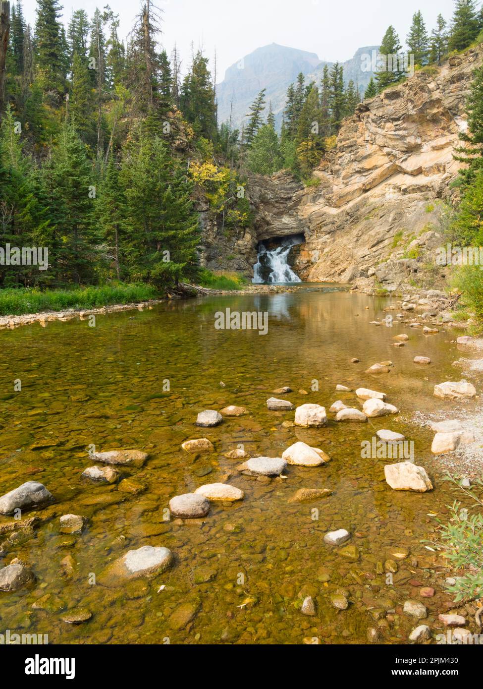 Montana, Glacier National Park. Two Medicine River and Running Eagle ...