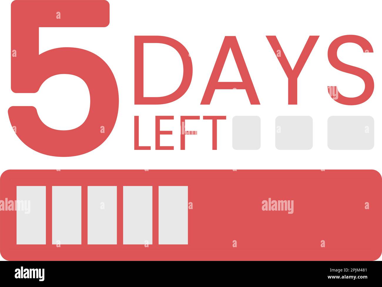 Sale banner with countdown - 5 numbers. Text days left with discharging ...