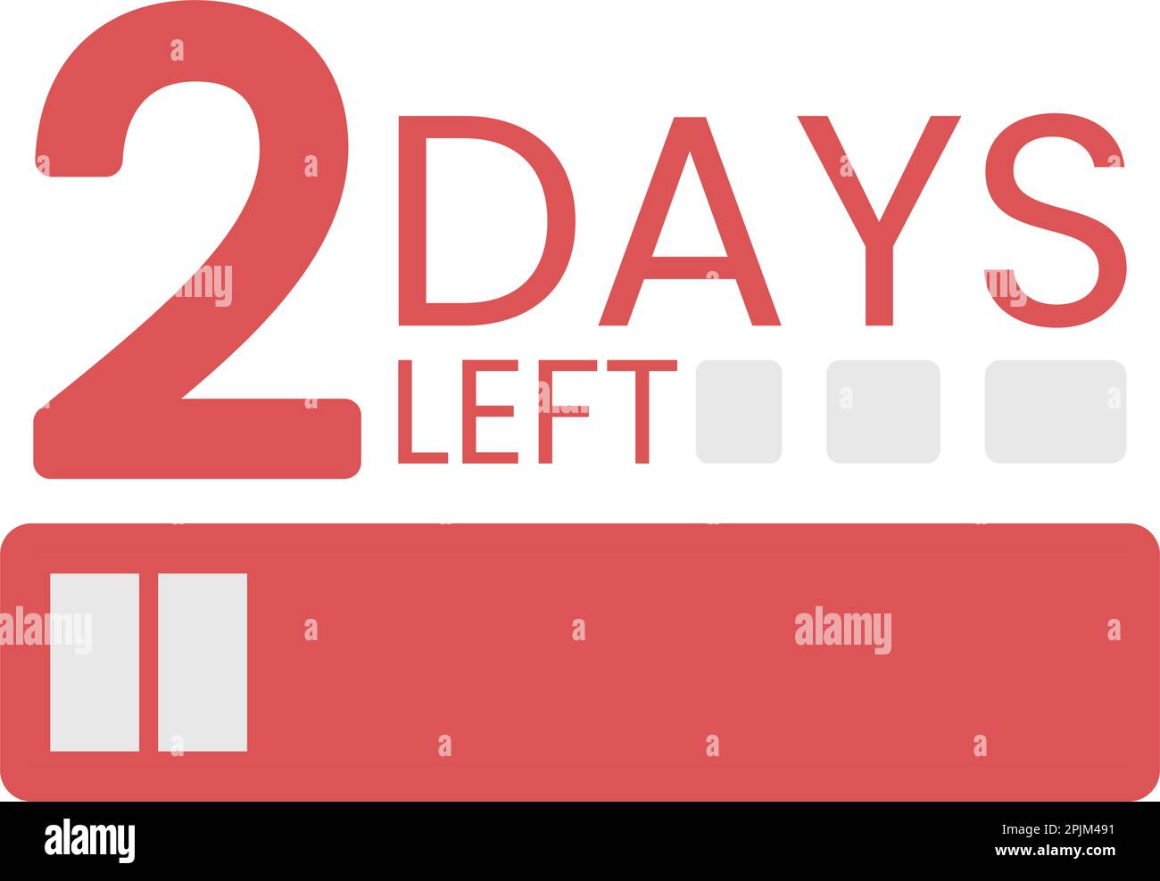 Sale banner with countdown - 2 numbers. Text days left with discharging ...