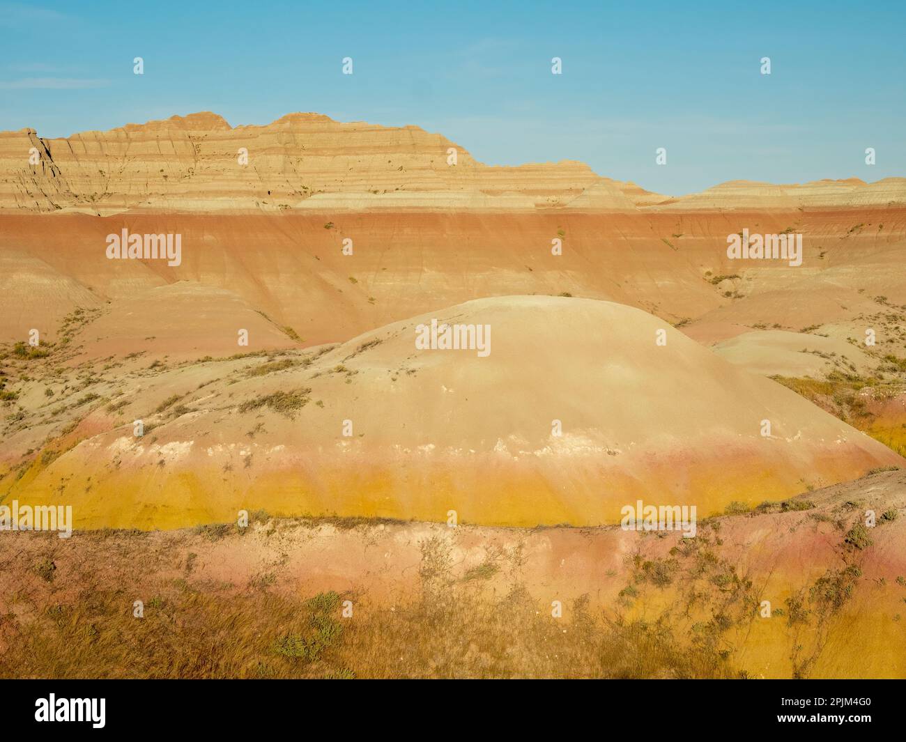 South Dakota, Badlands National Park. Colorful Badlands rock formations ...