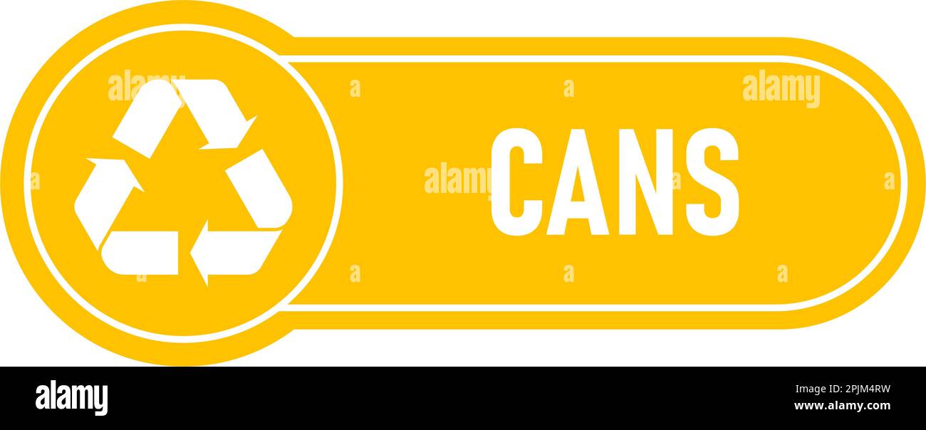 Recycling sings with waste products materials labels or stickers ...