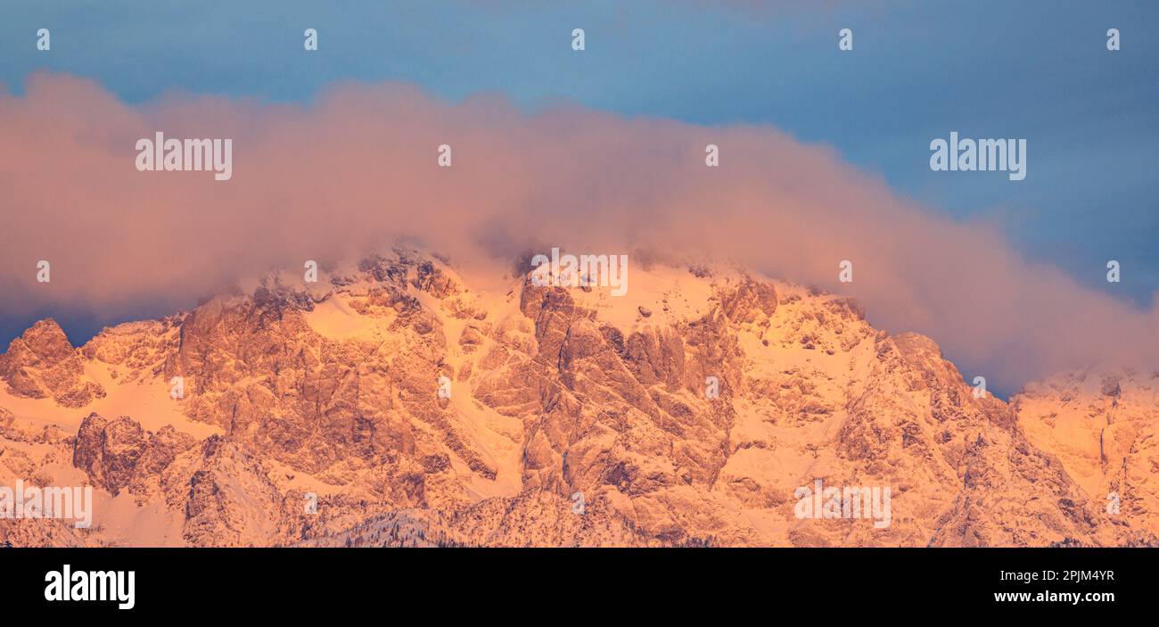 USA, Washington State. Olympic National Park. Sunrise on Mount ...