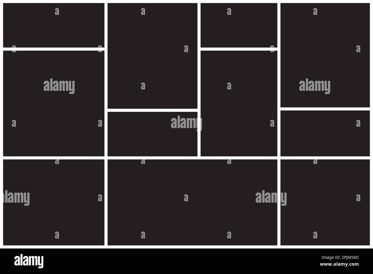 Photo collage background. Photo collage template, pattern with black ...