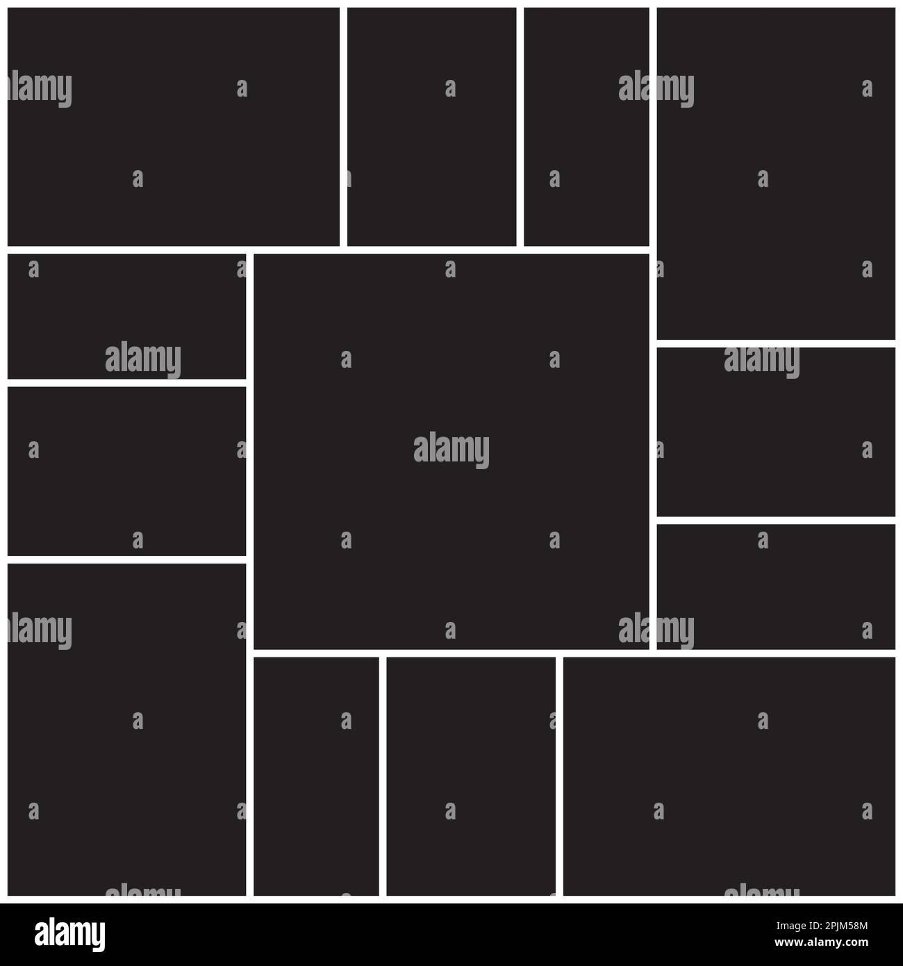 Photo collage background. Photo collage template, pattern with black ...
