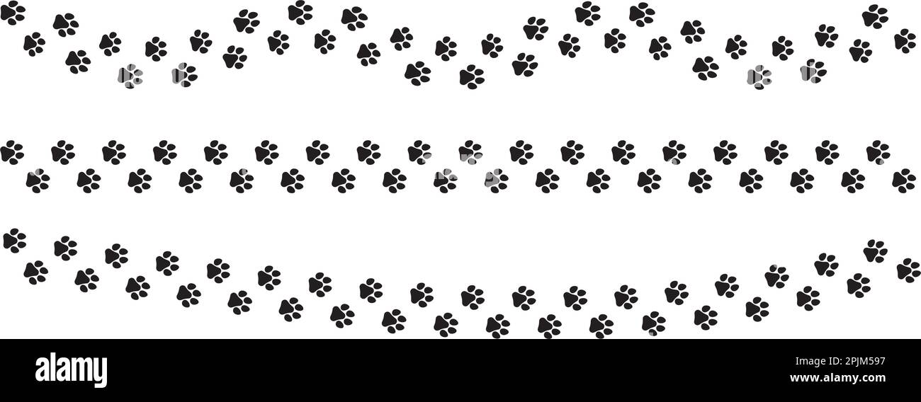 Animal track with paw prints. Dog's footprints on white isolated ...
