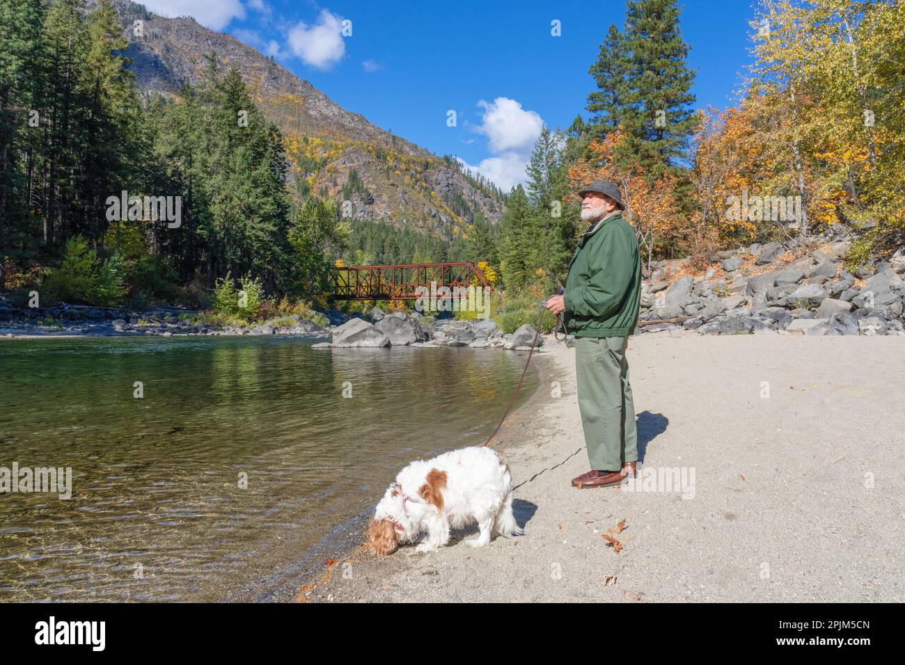 Leavenworth, Washington State, USA. View of a pipeline pedestrian ...