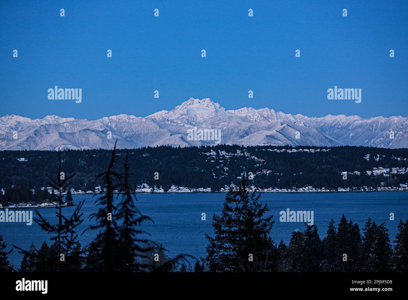 Bremerton, Washington State, USA. Olympic Mountain range Stock Photo ...