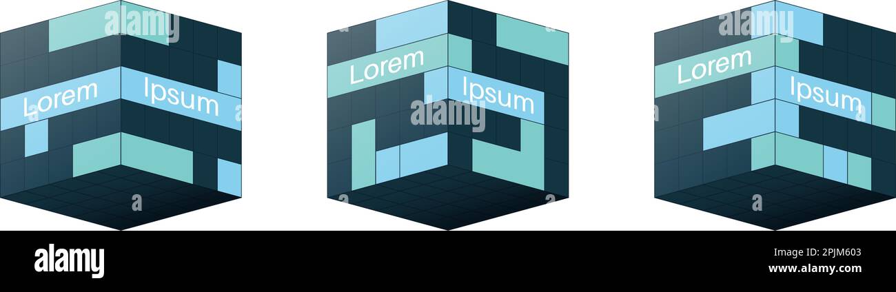 Cube in 3d projection. Geometric design pattern concept for banners ...