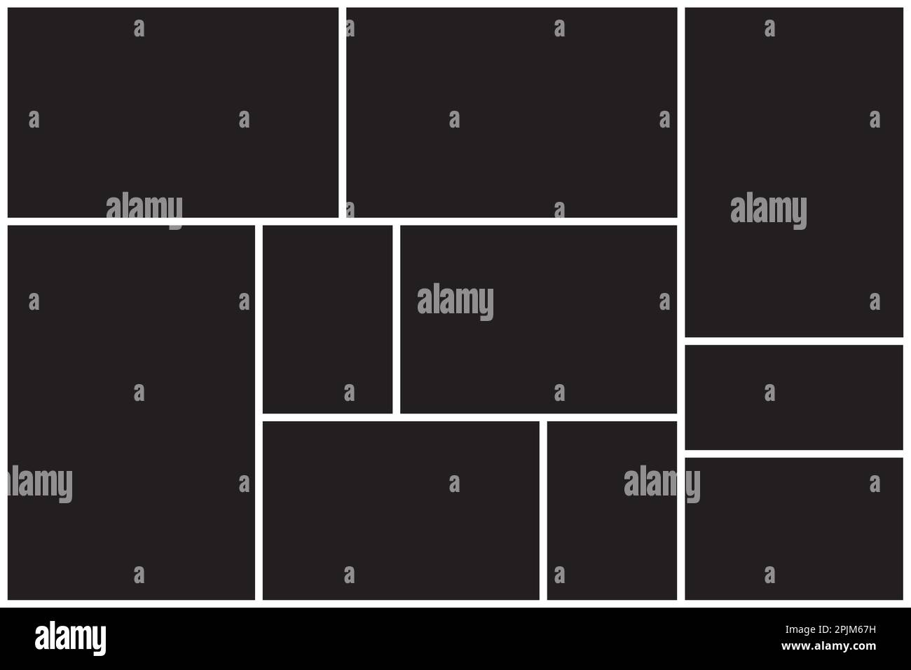 Photo collage background. Photo collage template, pattern with black ...