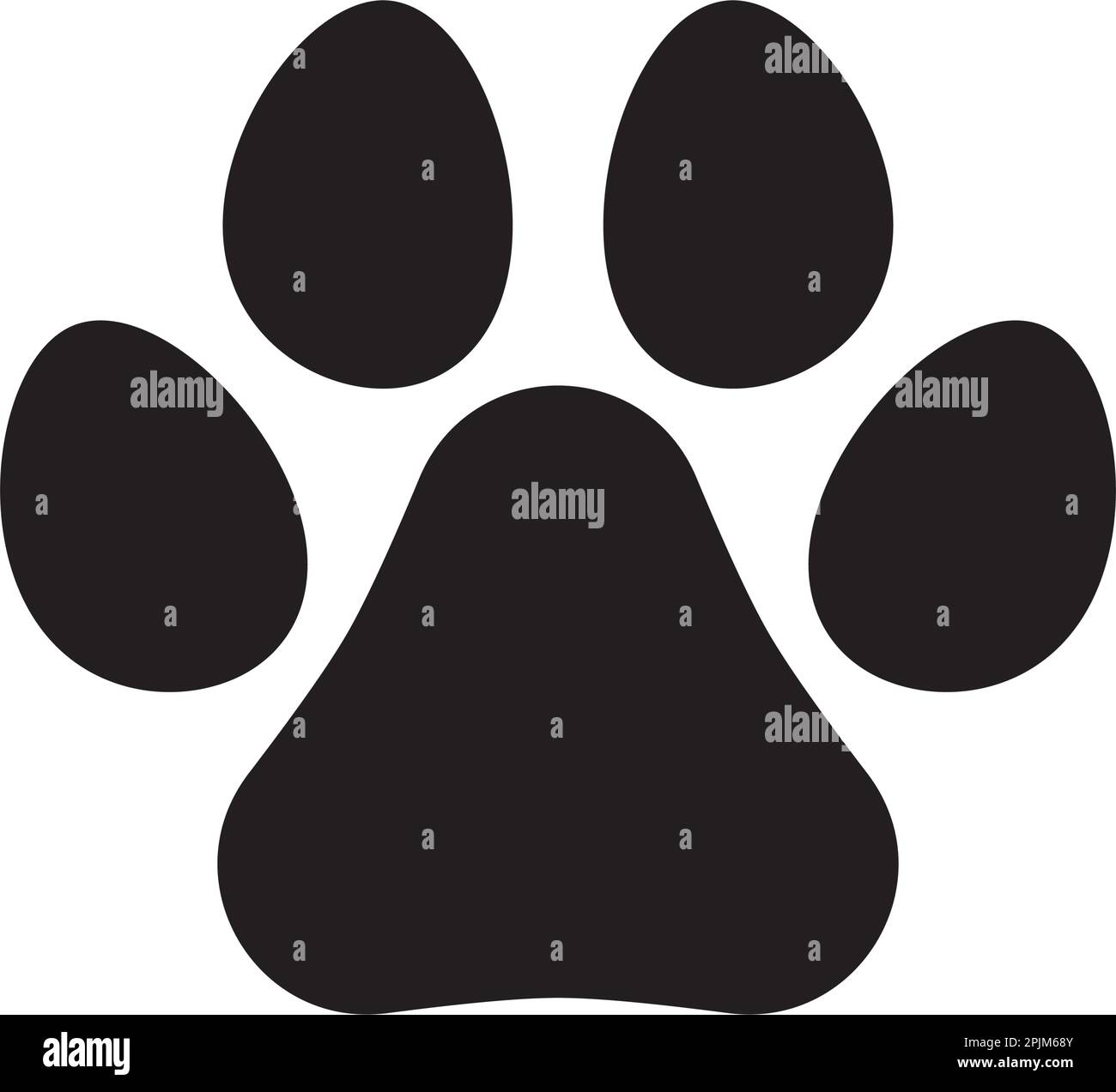Animal paw print icon. Dog or cat paw print. Pet footprint. Dog track ...