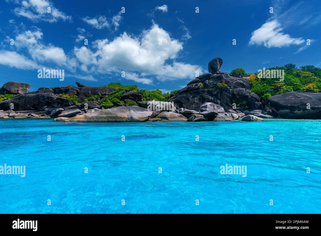 Sailboat rock with white sand beach at Similan island, Phang Nga ...