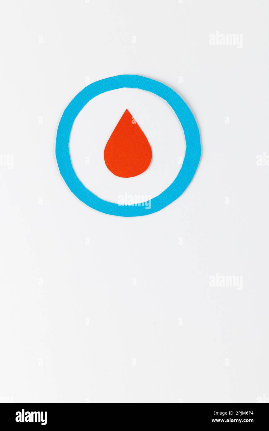 Blood drop in blue ring on white background with copy space Stock Photo ...