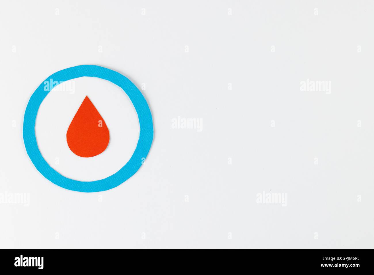 Blood drop in blue ring on white background with copy space Stock Photo ...