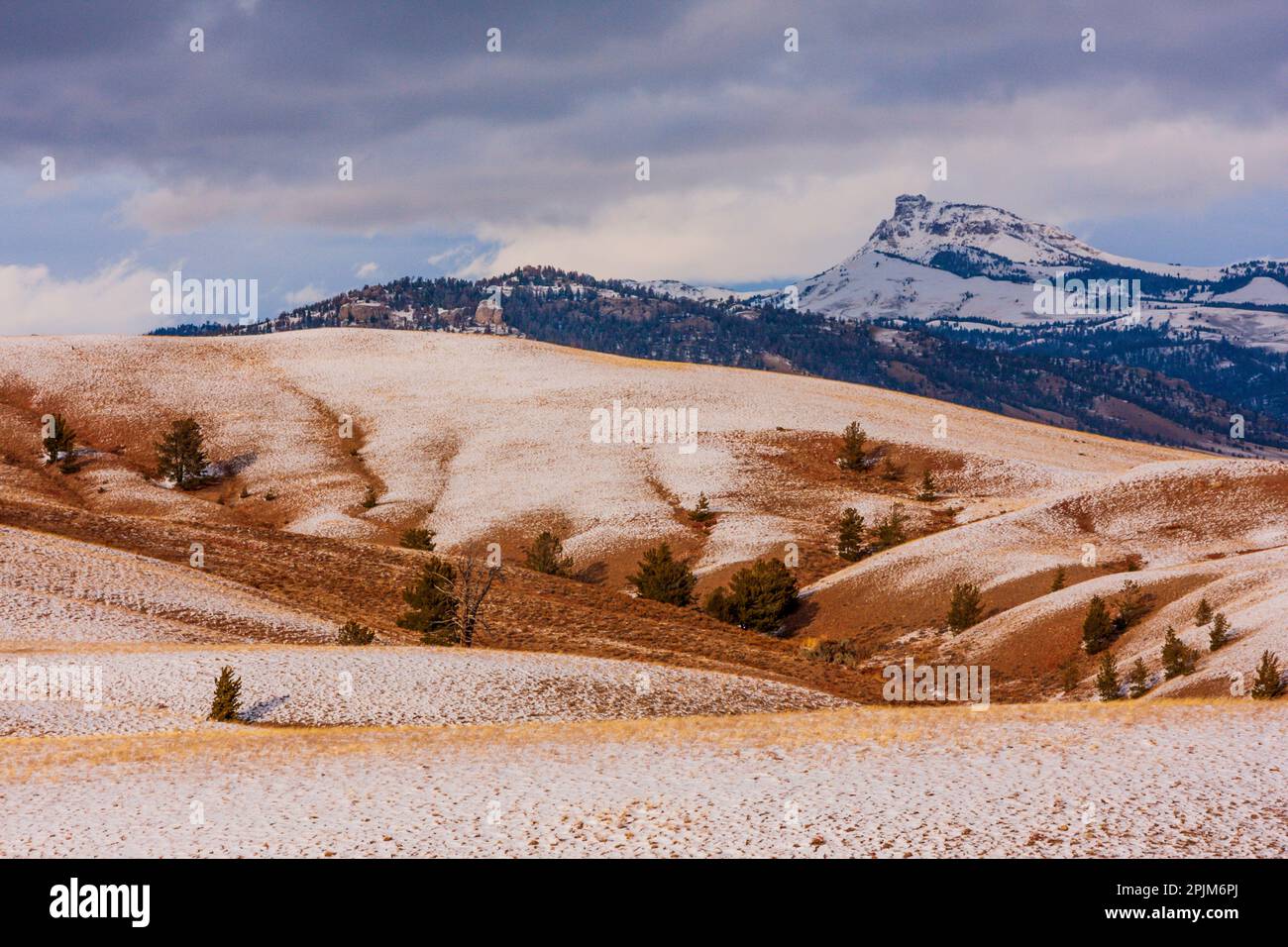 Wyoming. Prairie and hills in winter Stock Photo - Alamy