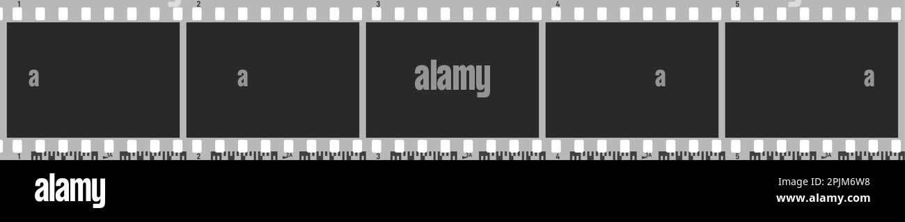 Five 5 photo camera blank frames. Retro 35 mm black and white camera ...