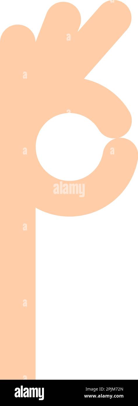 Ok gesture icon. Simple Ok symbol. Approved skin colored sign. Okay arm ...