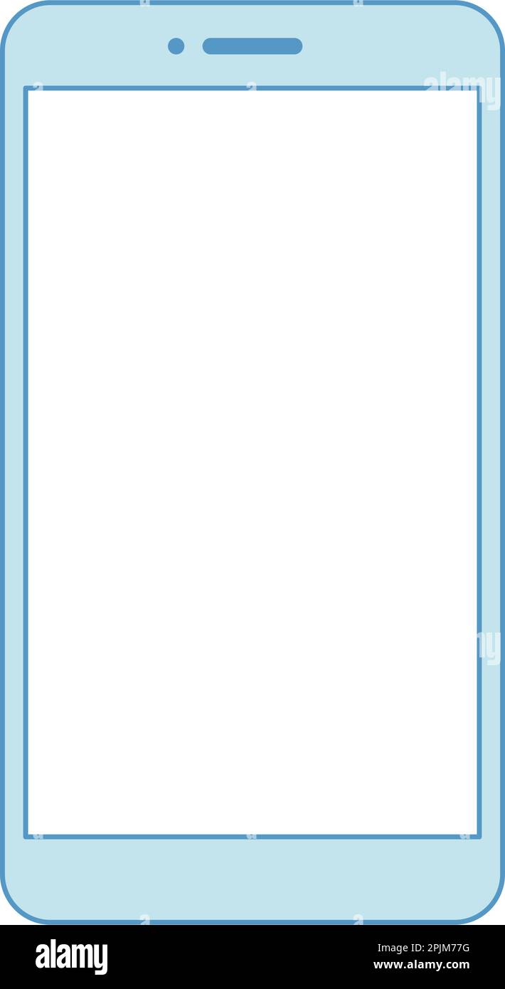 Phone line blue icon. Minimalist style blue phone. Smartphone template ...