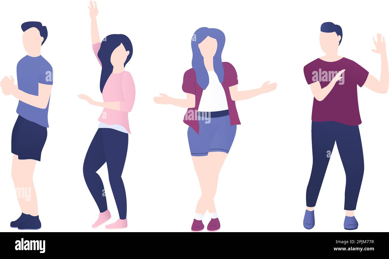 Young and happy people in casual clothes. Group of friends on white ...