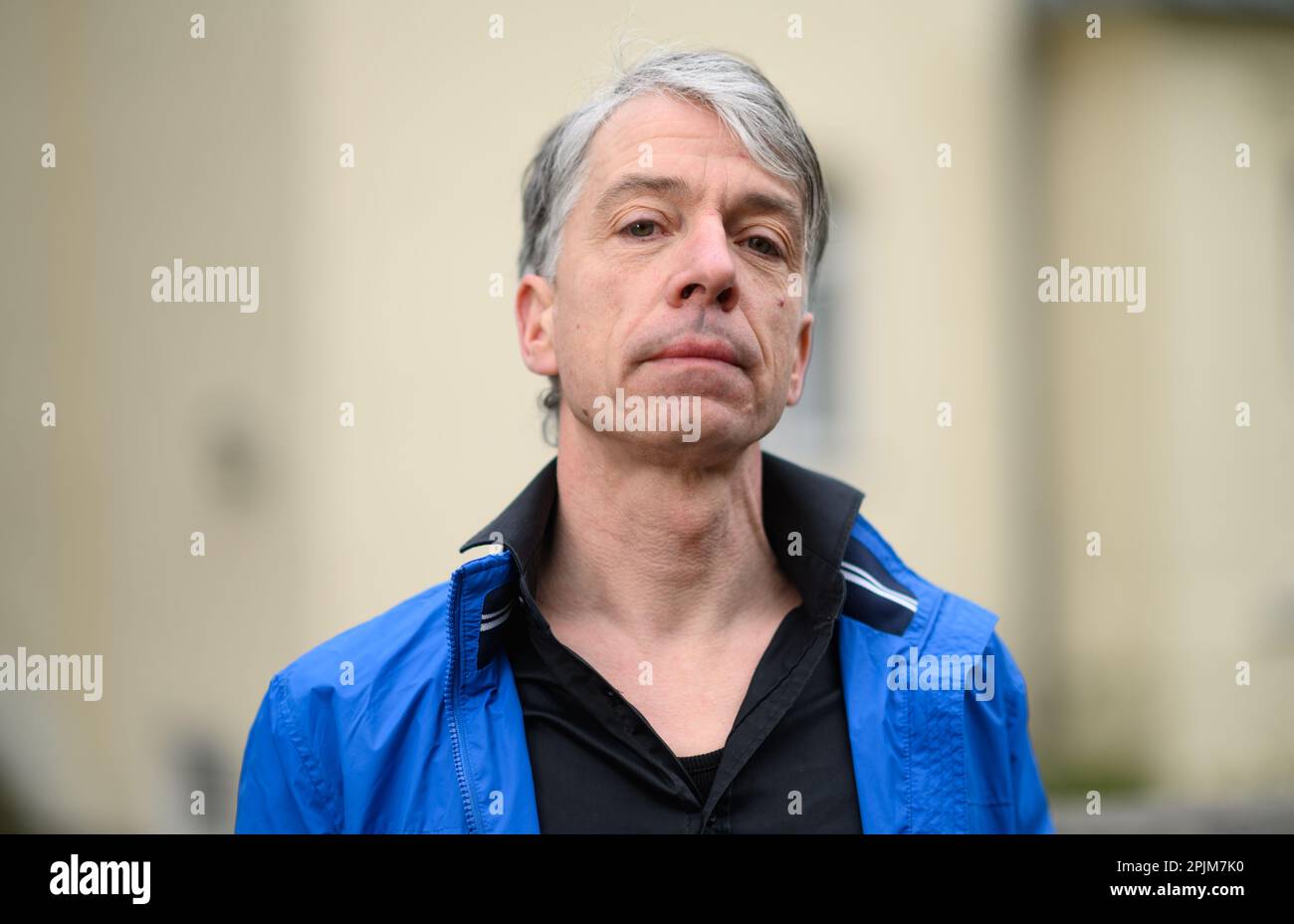 Dresden, Germany. April 2nd, 2023. Artist Markus Draper stands in front ...
