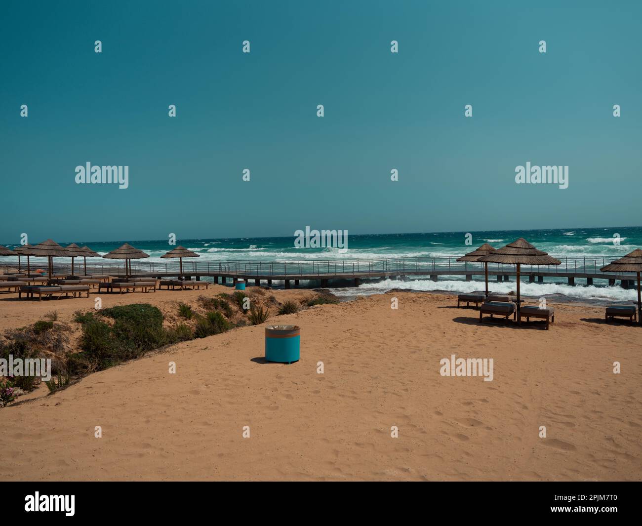 A beautiful, pristine beach with white, powdery sand and clear, azure ...