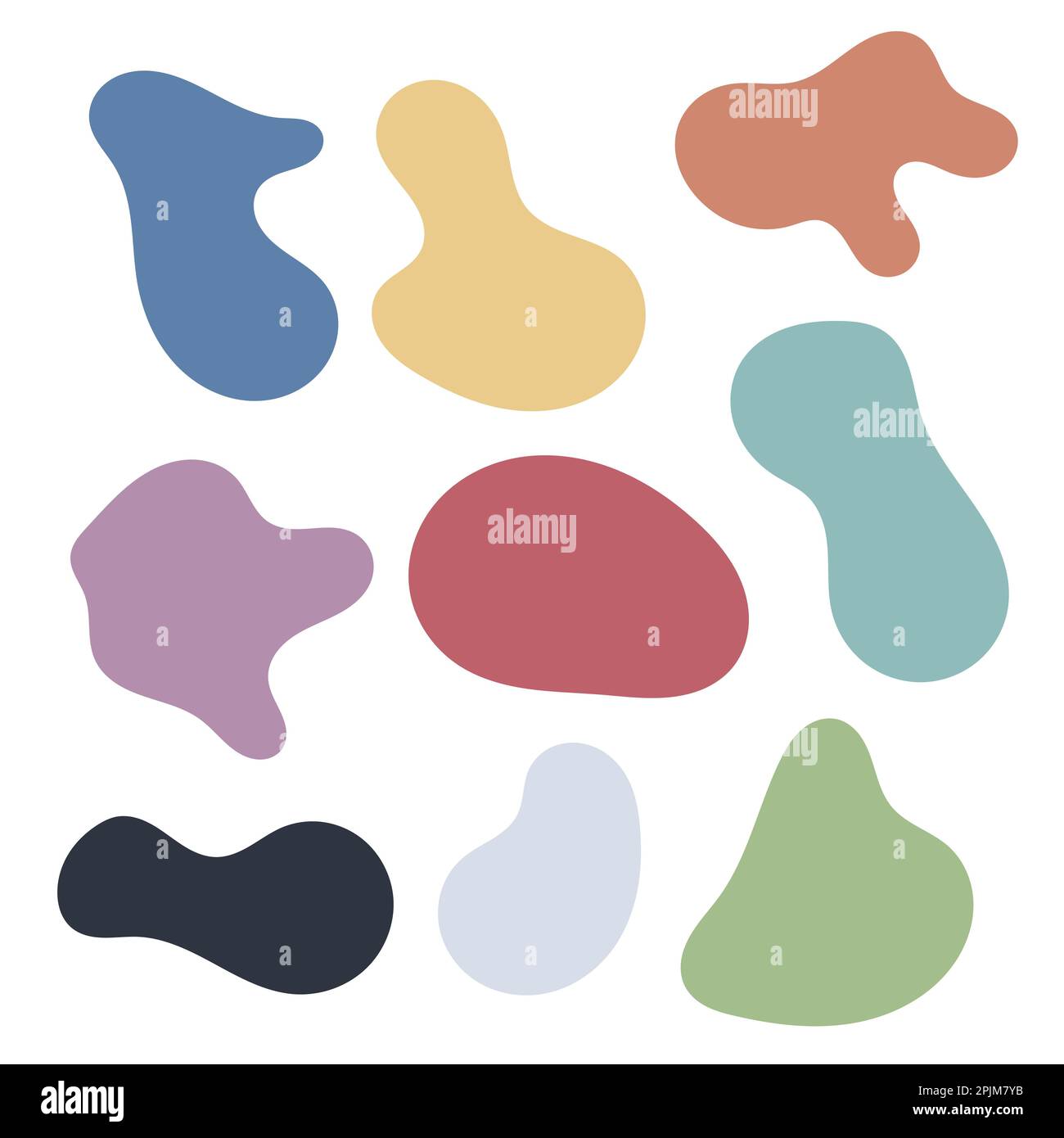 Modern abstract vector element set. Flat blobs liquid splash with ...
