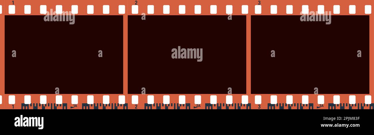 Three 3 photo camera blank frames. Retro 35 mm color camera filmstrip ...