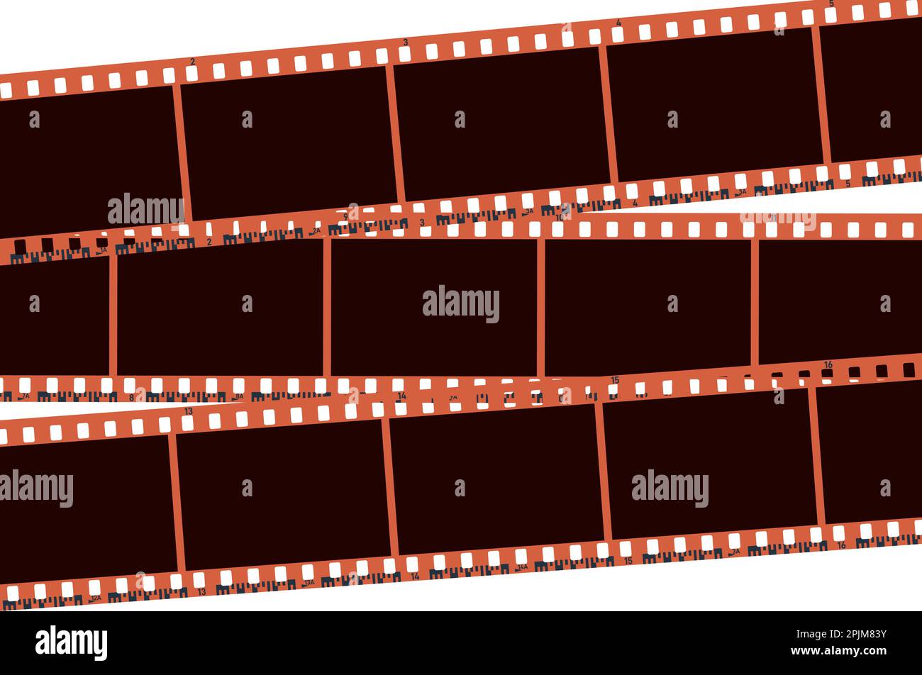 Photo collage made of photo camera blank frames. Retro 35 mm color ...