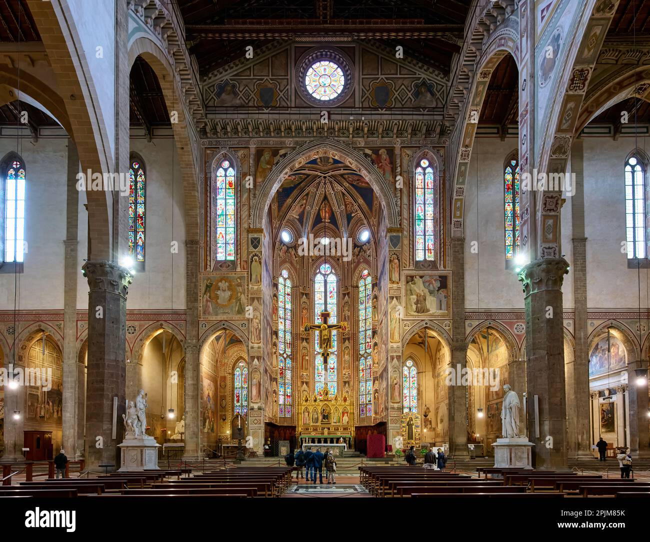 interior shot of Santa Croce, Basilica di Santa Croce di Firenze ...