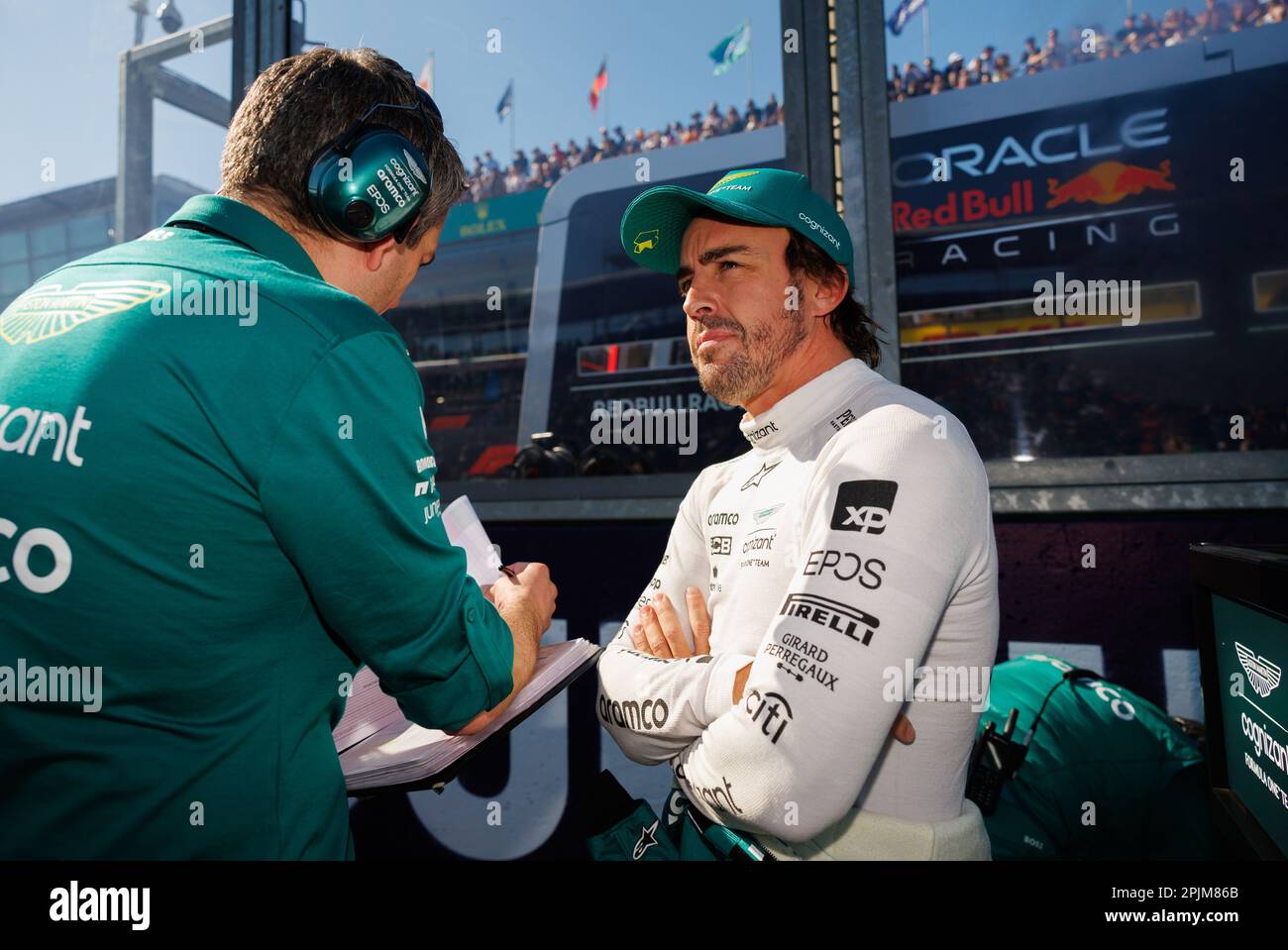 Albert Park, 2 April 2023 Fernando Alonso (ESP) of team Aston Martin on ...