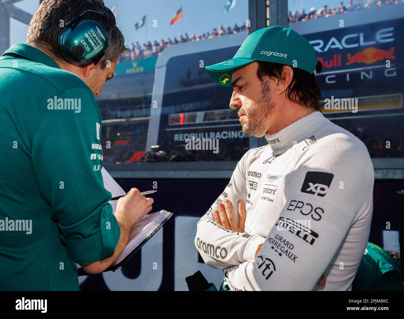 Albert Park, 2 April 2023 Fernando Alonso (ESP) of team Aston Martin on ...