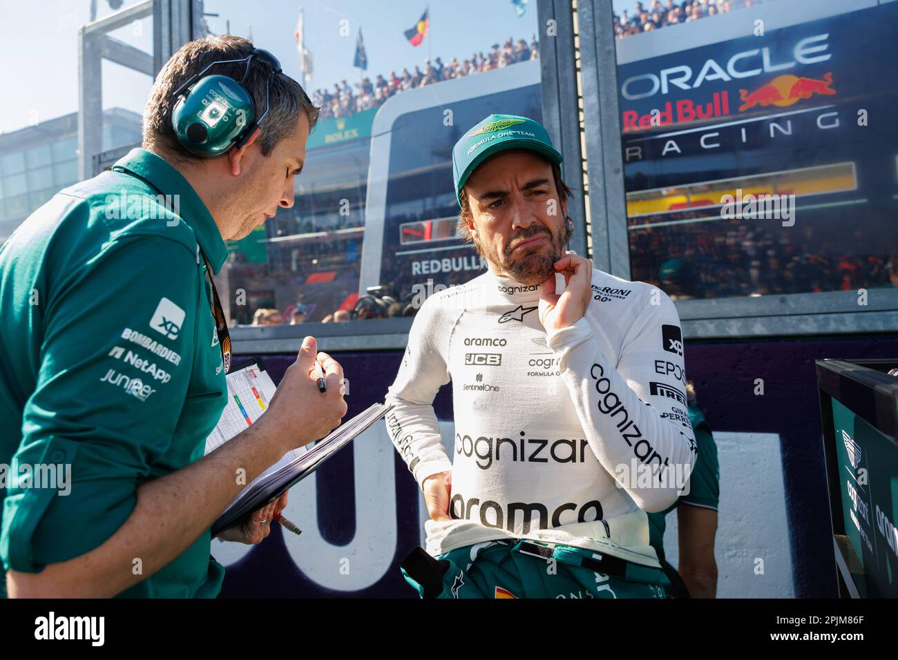 Albert Park, 2 April 2023 Fernando Alonso (ESP) of team Aston Martin on ...