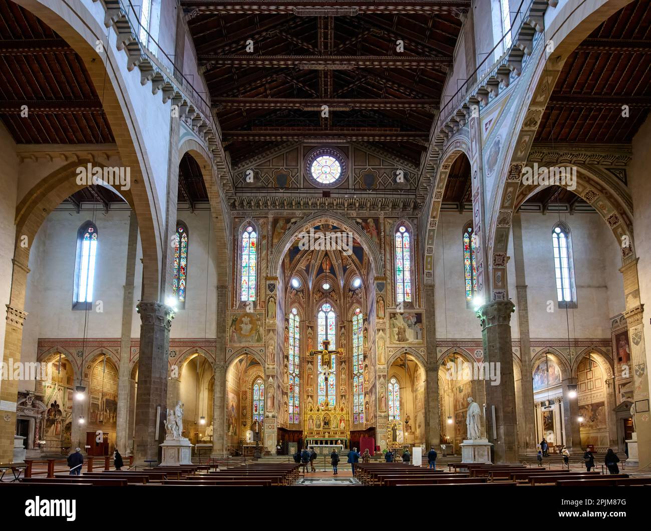 interior shot of Santa Croce, Basilica di Santa Croce di Firenze ...