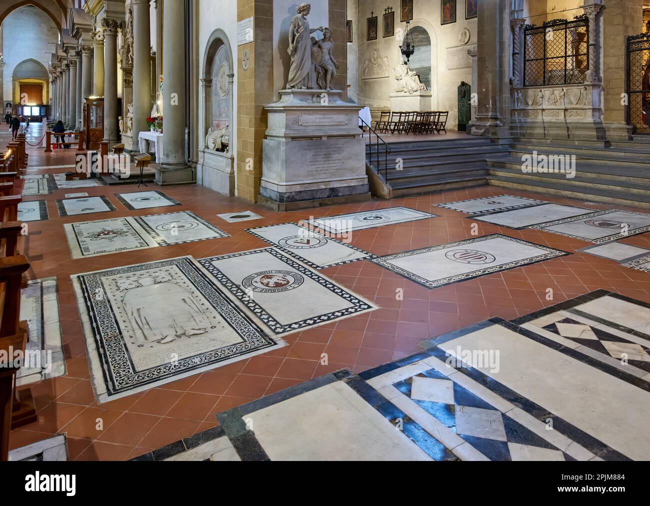 tombstones inside Santa Croce, Basilica di Santa Croce di Firenze ...