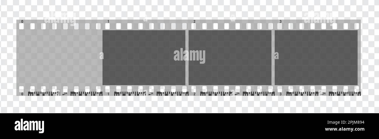 Four 4 photo camera blank frames. Retro 35 mm black and white camera ...