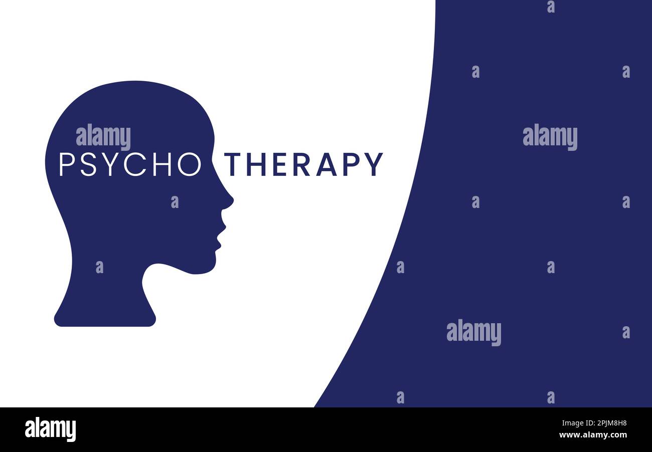 Female head silhouette with word psychotherapy inside. Mental health ...