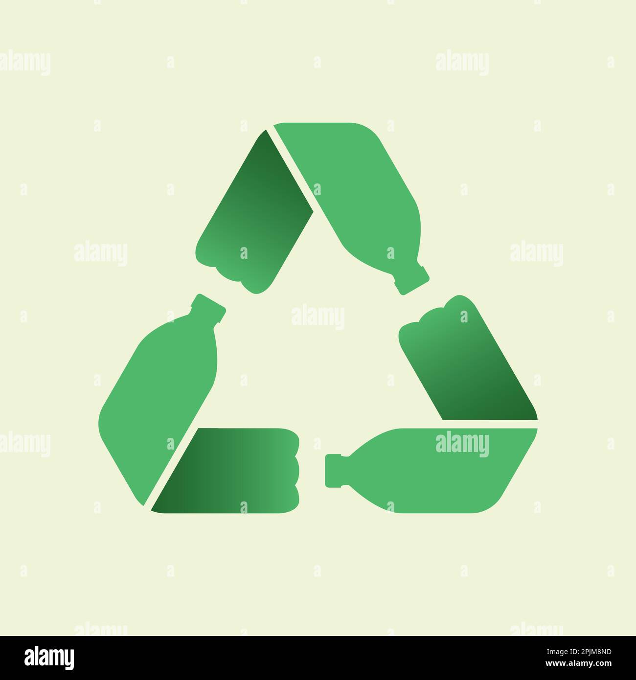 Plastic pet bottles form mobius loop or recycling symbol with arrows ...
