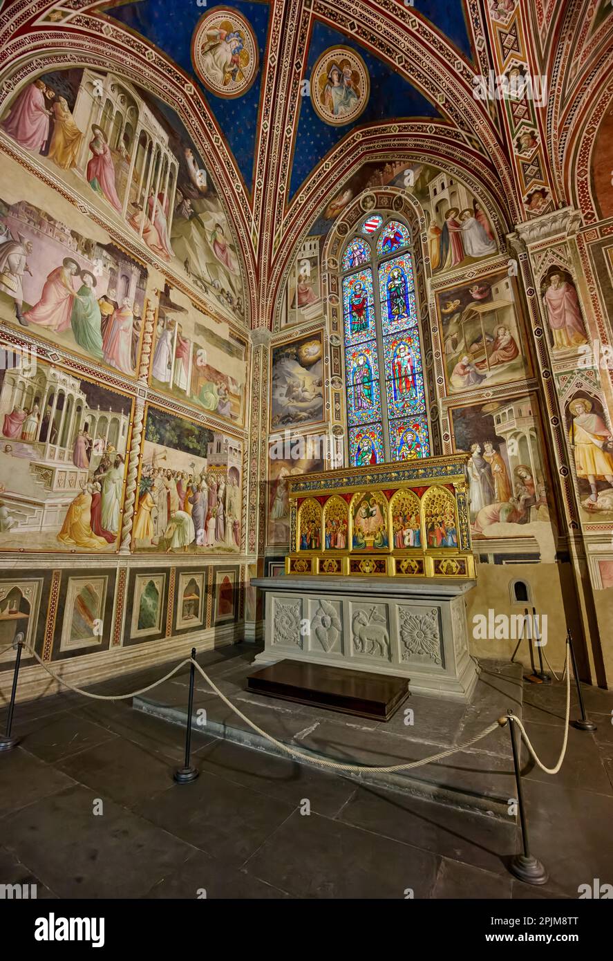 Baroncelli Chapel , interior shot of Santa Croce, Basilica di Santa Croce di Firenze, Piazza di ...
