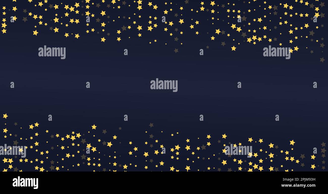 Magic stars on the night sky background. Golden stars as curtain or ...