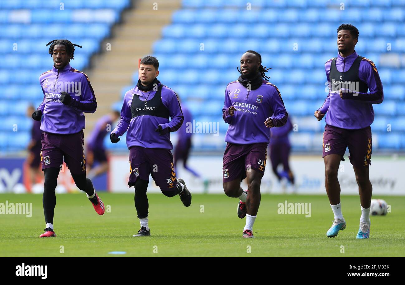 (L-R) Coventry City's Josh Wilson-Esbrand, Gustavo Hamer, Fankaty Dabo ...