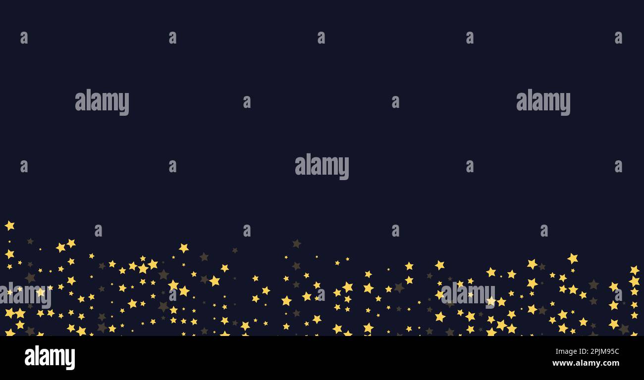 Magic stars on the night sky background. Golden stars as curtain or ...