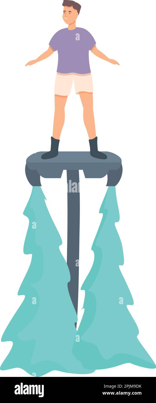 Sport flyboard icon cartoon vector. Summer vacation. Ocean adventure ...