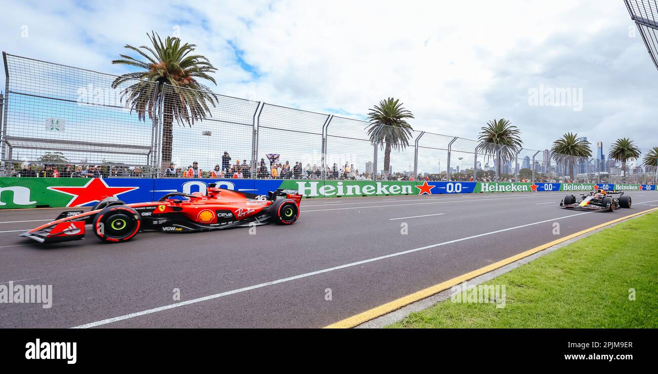 MELBOURNE, AUSTRALIA - APRIL 01: Charles Leclerc of Monaco drives the ...