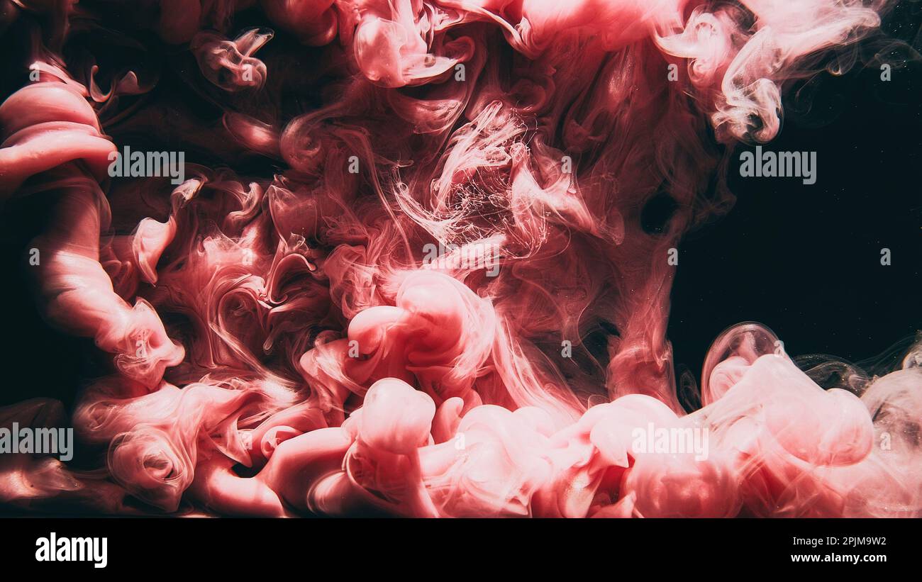 Color smoke paint splash ink water pink vapor wave Stock Photo - Alamy