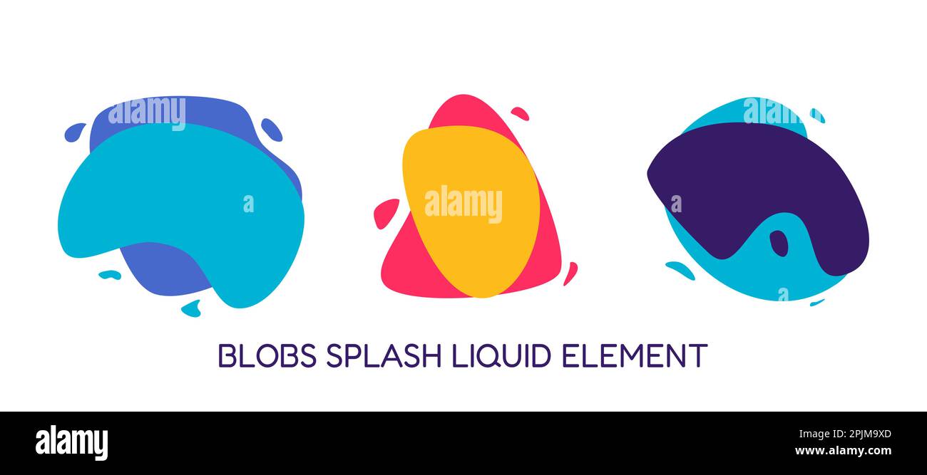 Modern abstract vector element set. Flat blobs liquid splash with various colors. Modern vector ...