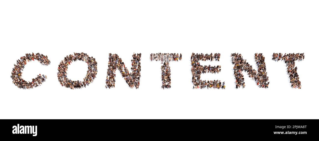 Concept or conceptual large community of people forming the word ...